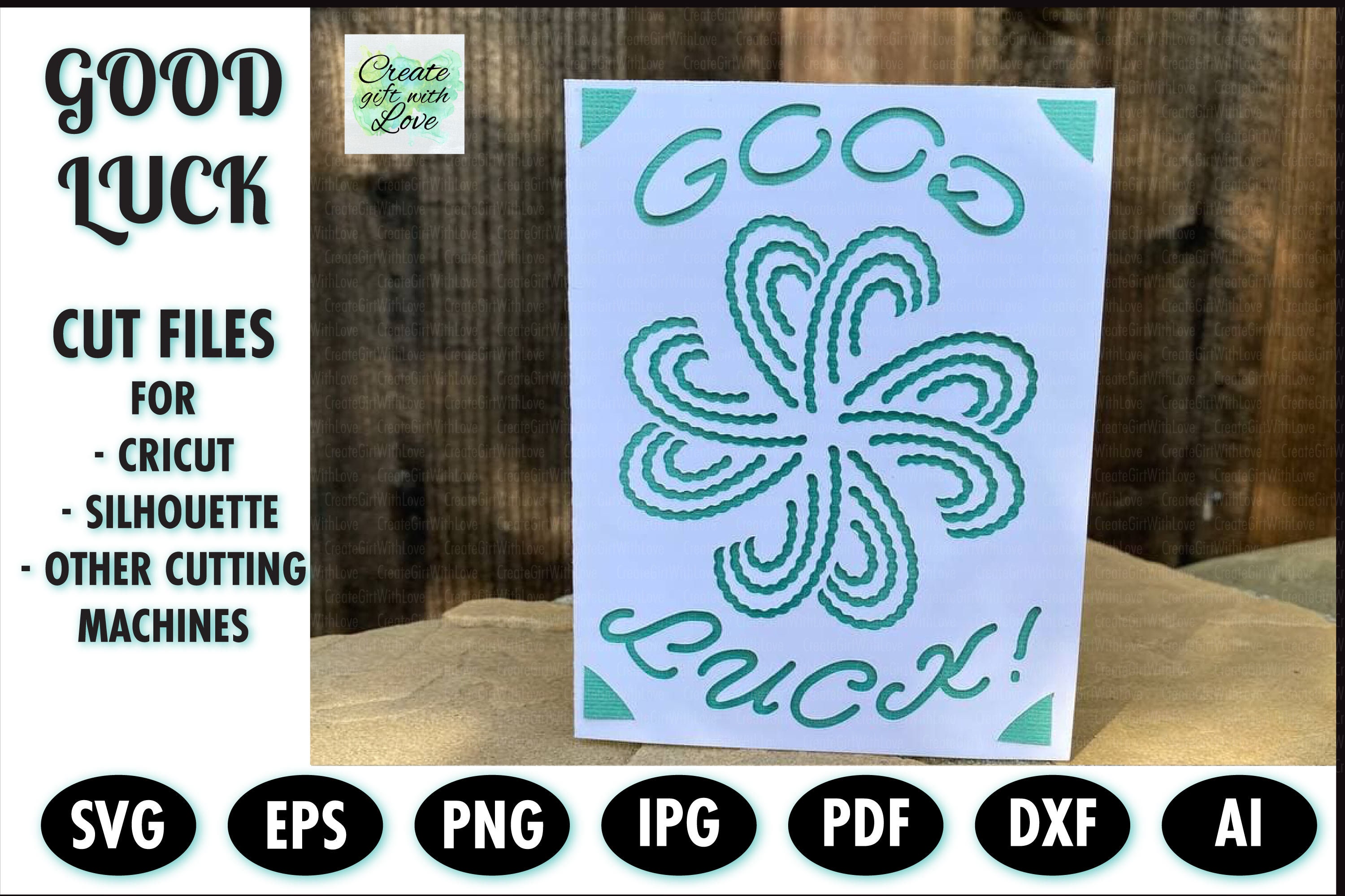 Good Luck Card SVG Template Cut File for Cricut Joy. Digital File ...