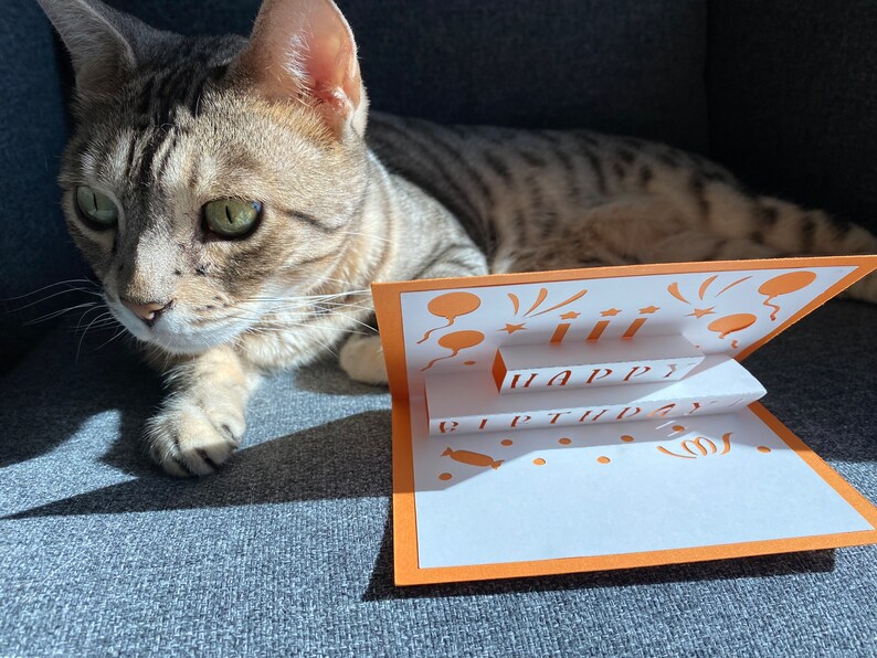 DIY Pop-up Happy Birthday Card. Silhouette. Card Template - Etsy