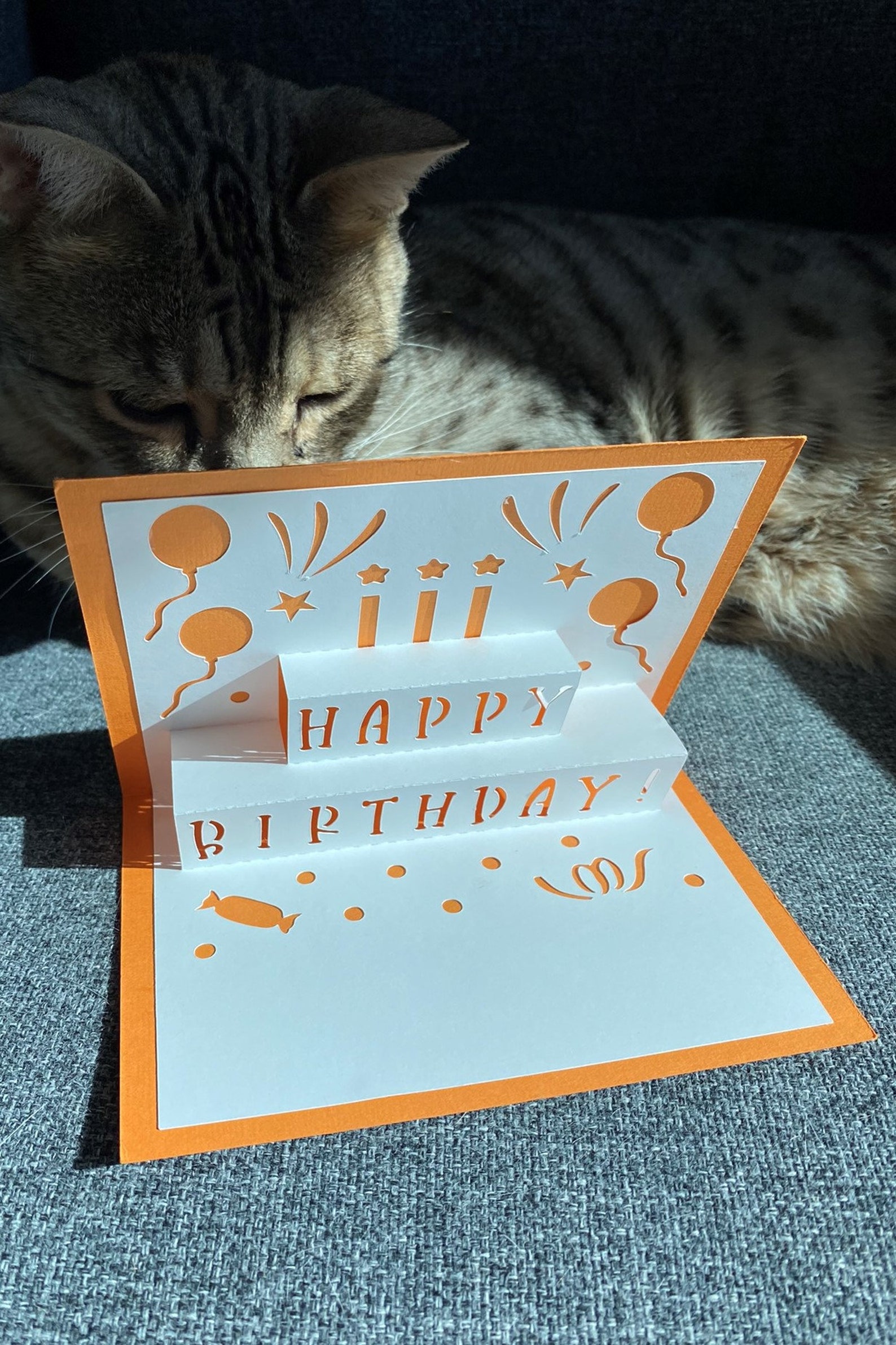 DIY Pop-up Happy Birthday Card. Silhouette. Card Template - Etsy
