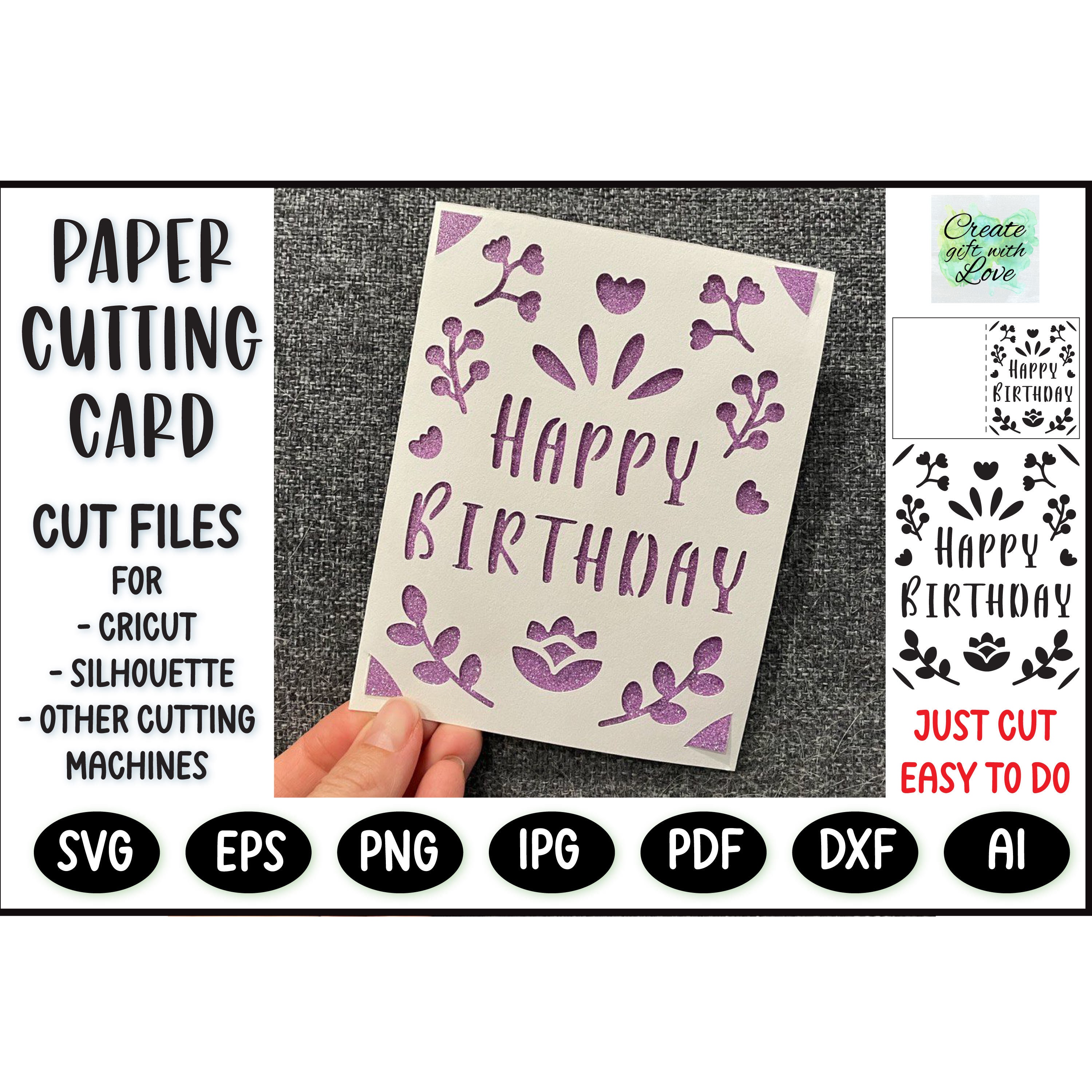 Happy Birthday Card Svg File For Cricut Joy Maker And Explore Air