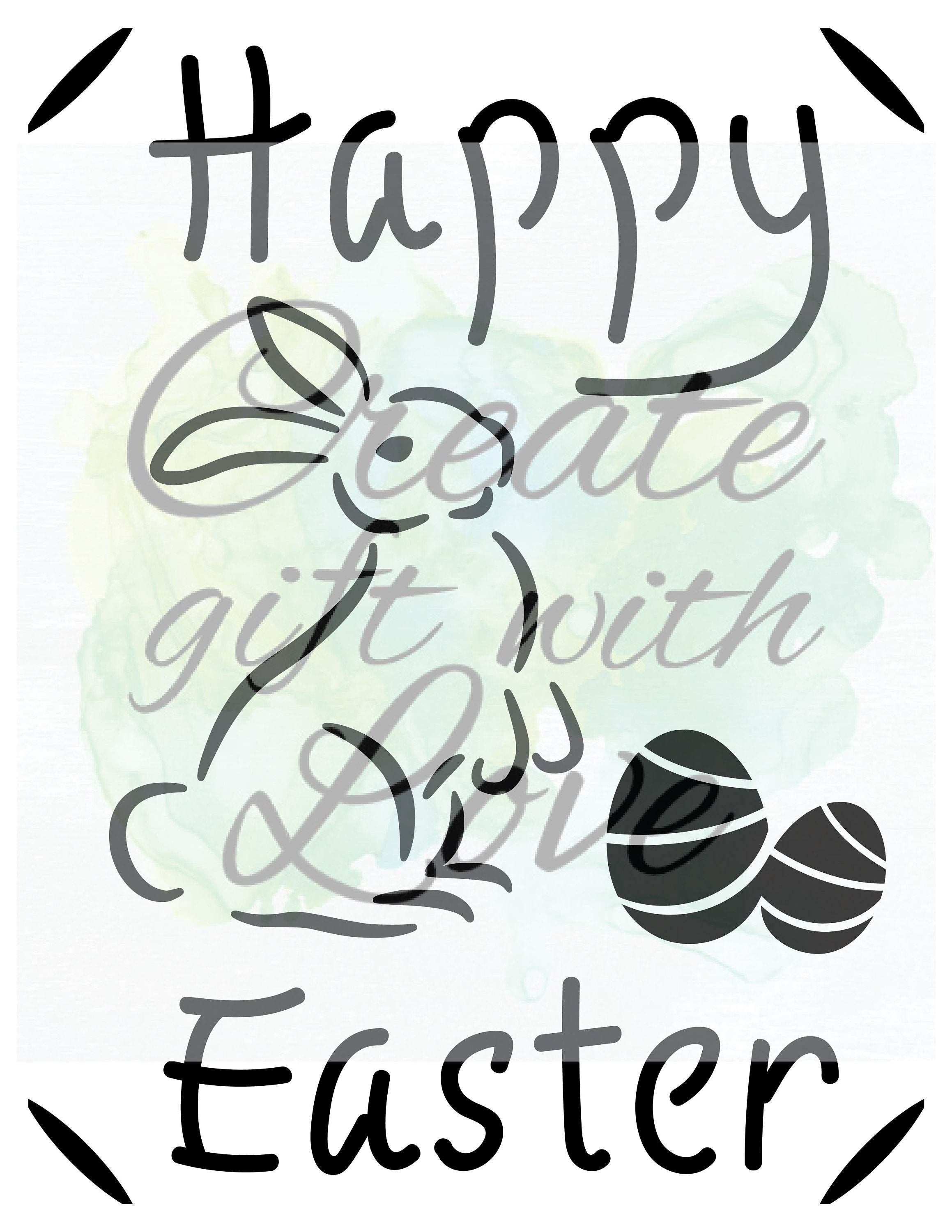 Happy Easter Insert Cutting Card, SVG Template File With Bunny and Eggs ...