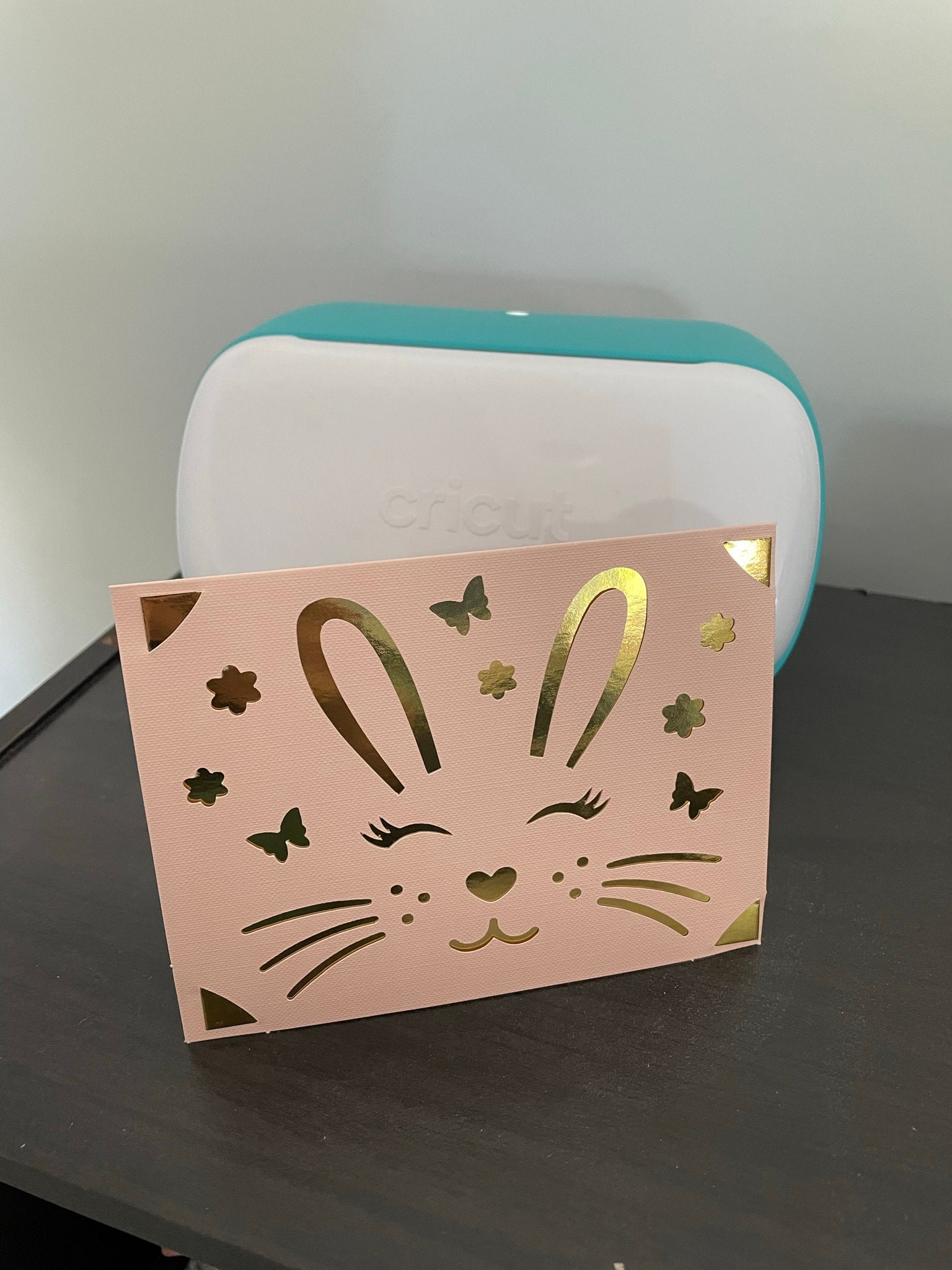 Happy Easter Insert Cutting Card, SVG Template File With Bunny and Eggs ...