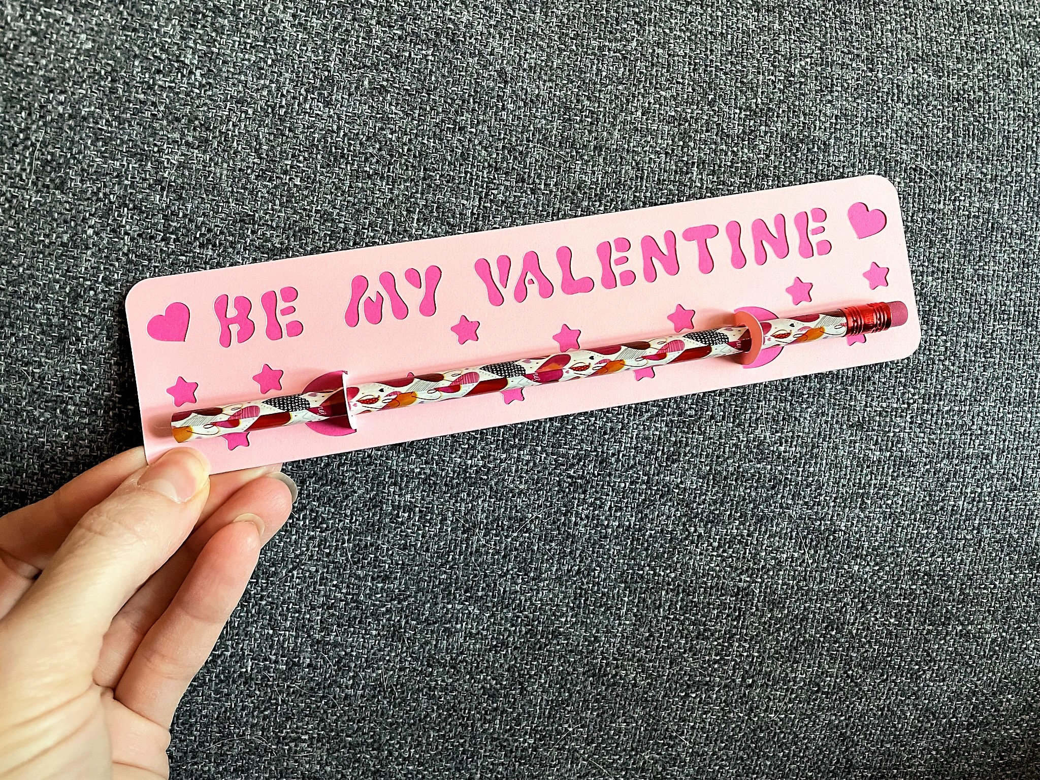 Pencil Holder Valentine Card. Classroom Swapping Cards. Valentine SVG ...