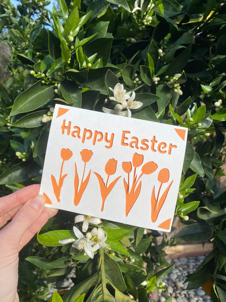 Happy Easter Insert Cutting Card SVG Template File With - Etsy