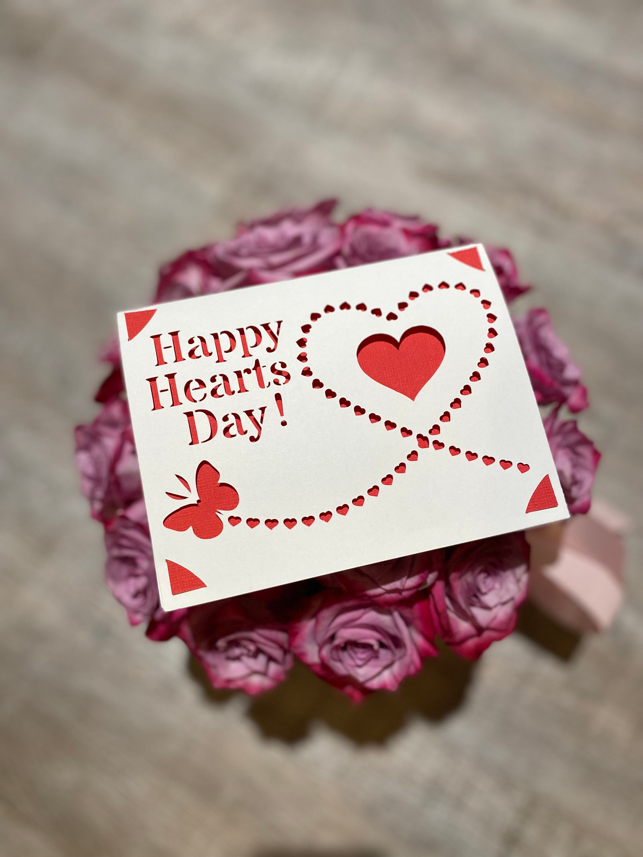 Happy Hearts Day Card With Love SVG Template Cut File With - Etsy UK