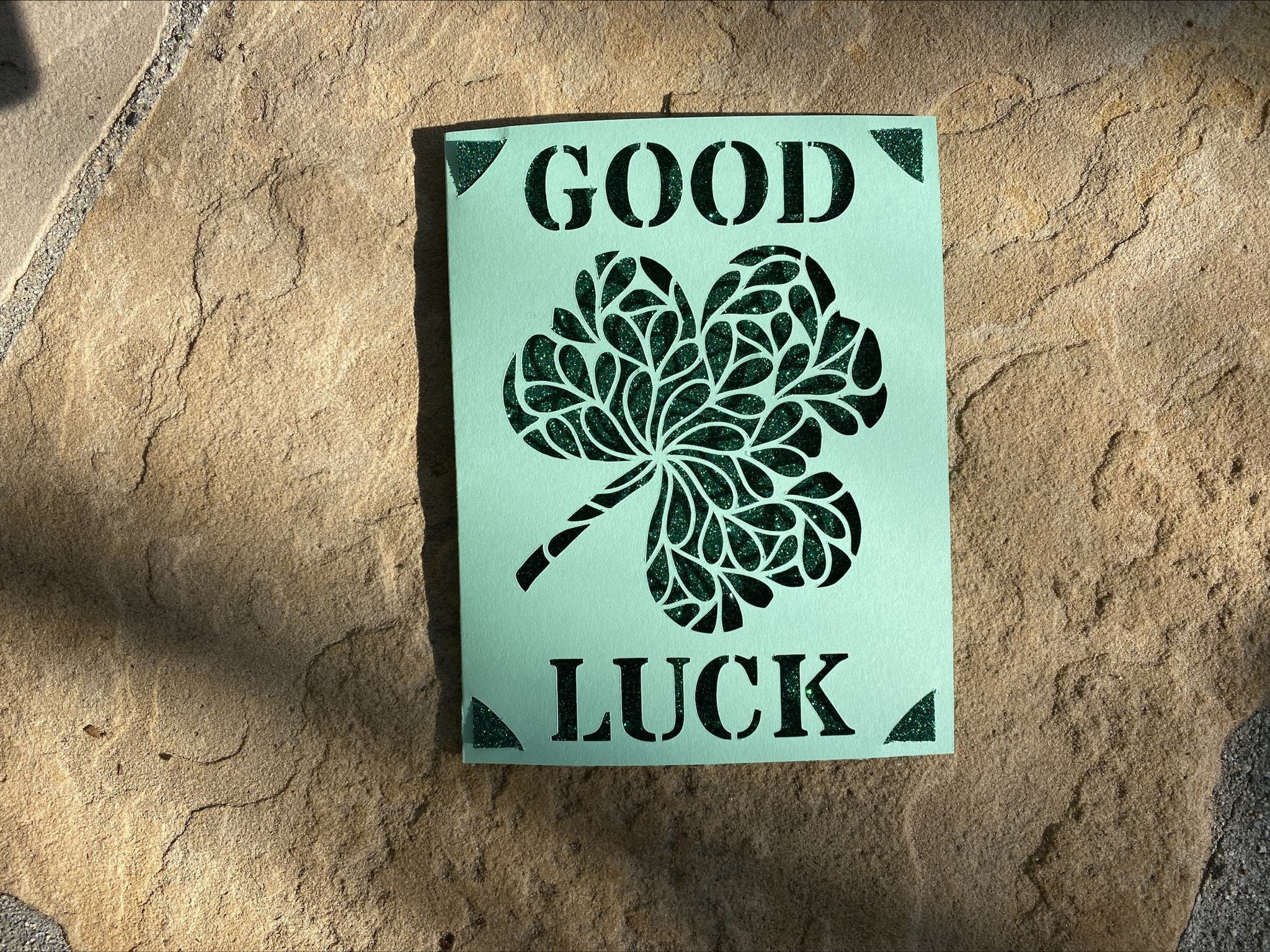 Good Luck Card SVG Template for Cricut Joy and Other Cutting Silhouette ...
