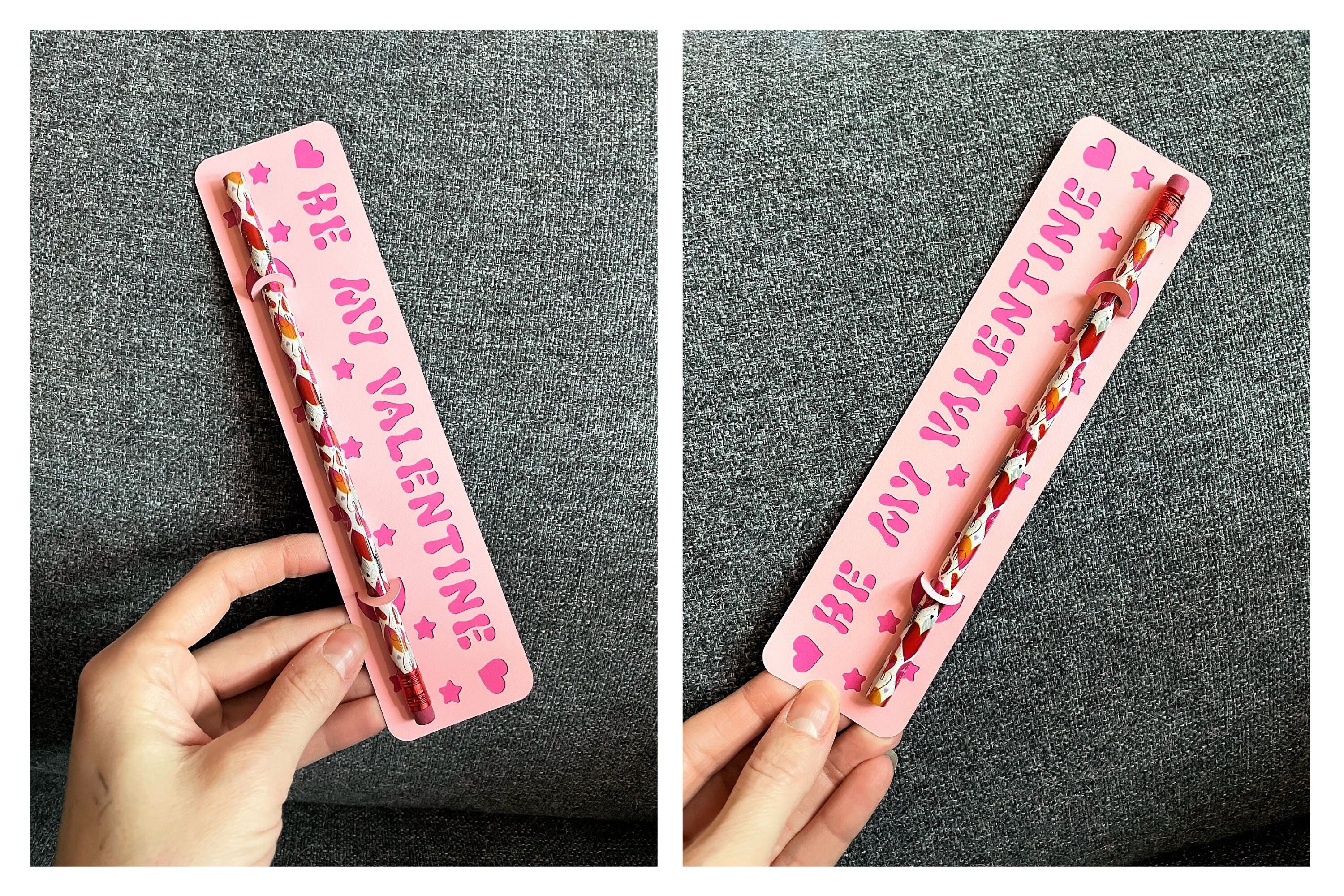 Pencil Holder Valentine Card. Classroom Swapping Cards. Valentine SVG ...