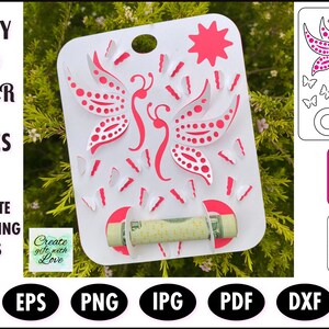 Money Card SVG, 6 Pc, Gift Holder on Birthday, Mini Bundle. Happy ...