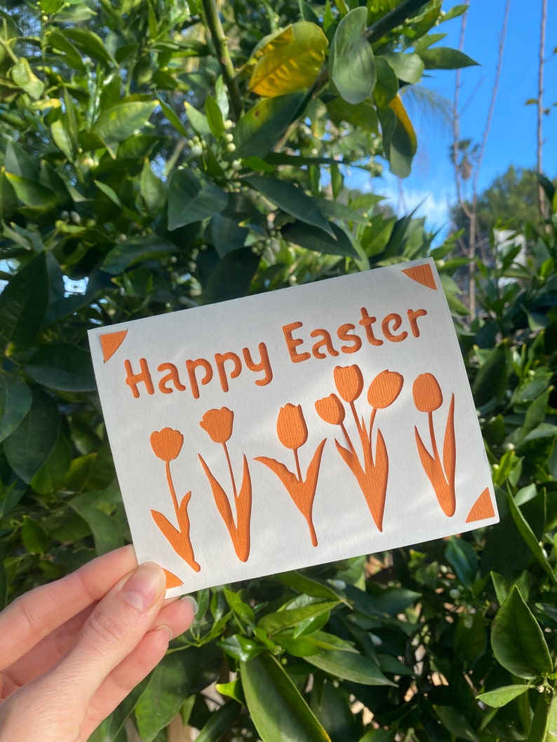 Happy Easter Insert Cutting Card SVG Template File With - Etsy