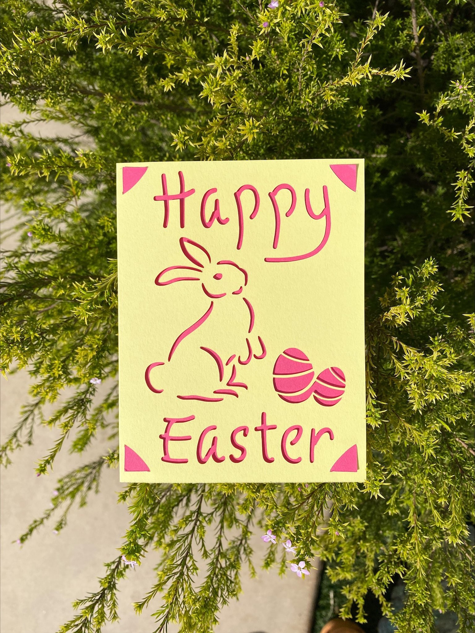 Happy Easter Insert Cutting Card, SVG Template File With Bunny and Eggs ...