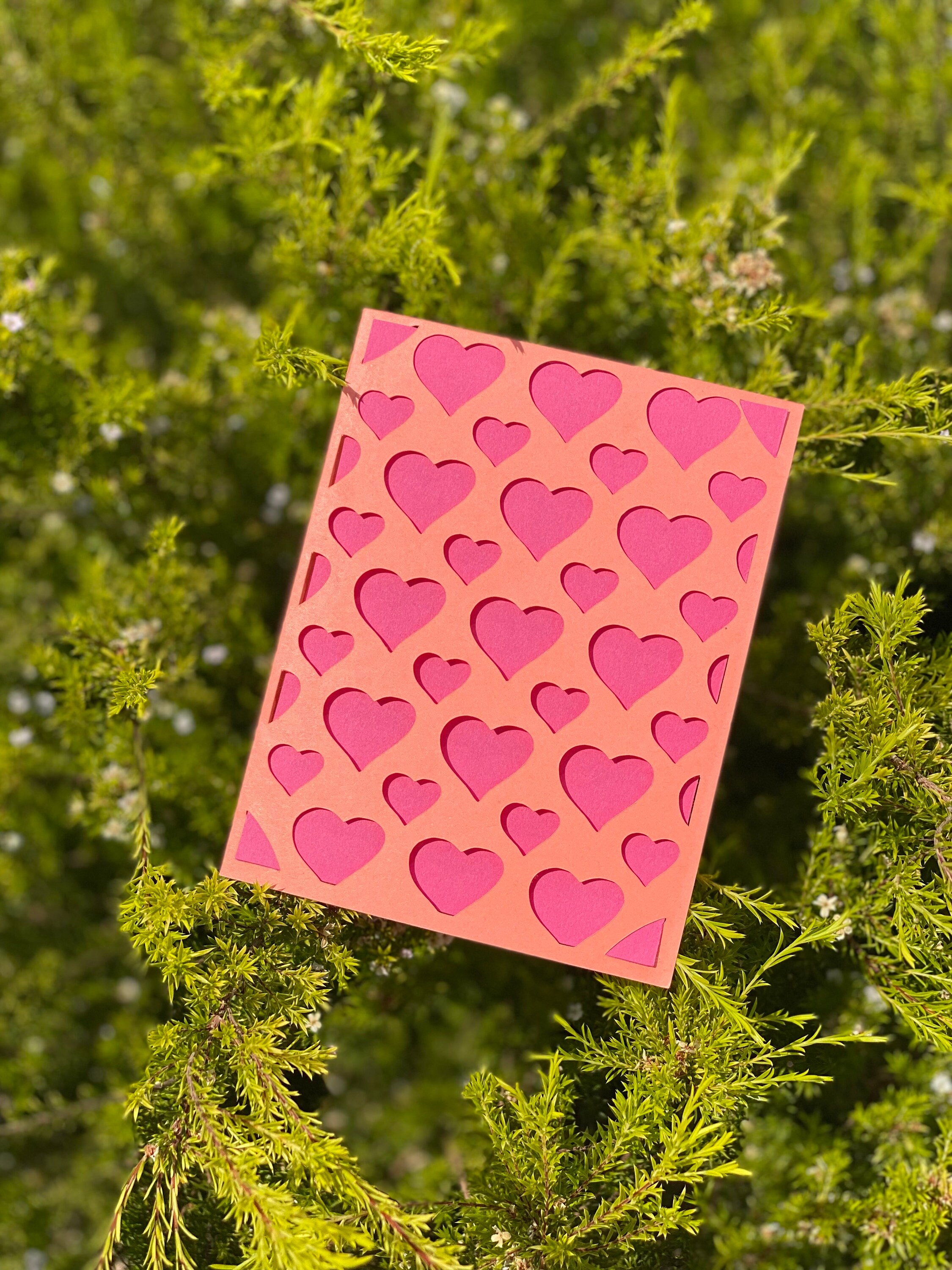 Card SVG template cut file with Hearts for Cricut Joy. | Etsy