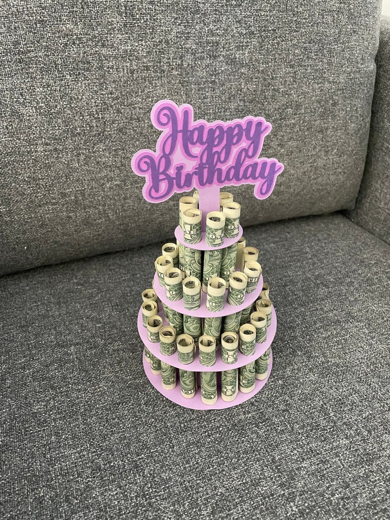Birthday Money Cake SVG. Cardstock Money Holder. SVG Template Cut File ...