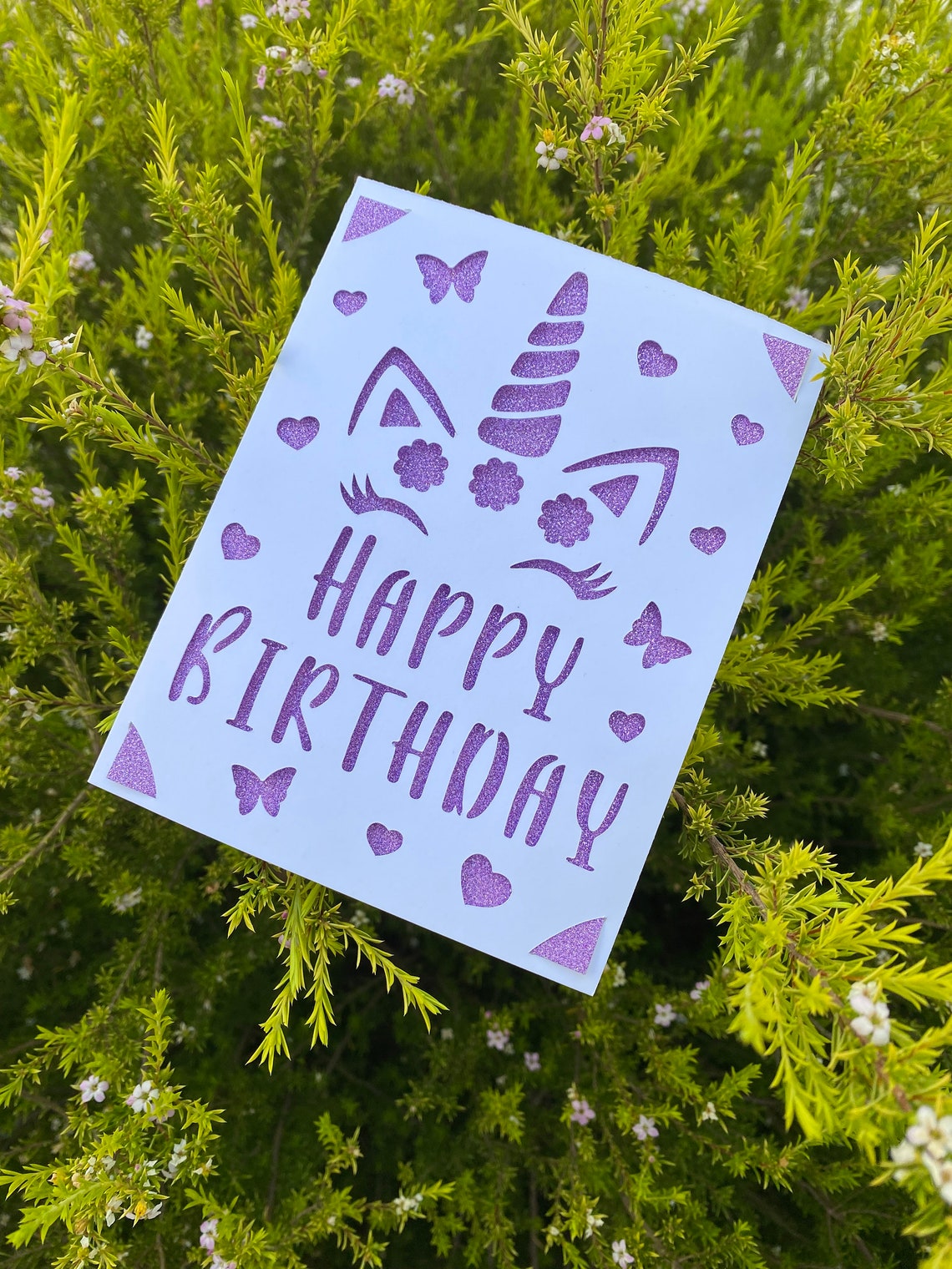 Happy Birthday Insert Cutting Card SVG File With Unicorn - Etsy