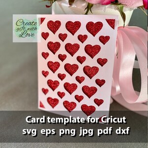 Card SVG Template Cut File With Hearts for Cricut Joy. - Etsy