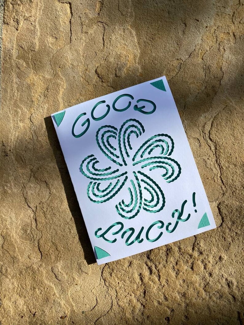 Good Luck Card SVG Template Cut File for Cricut Joy. Digital - Etsy