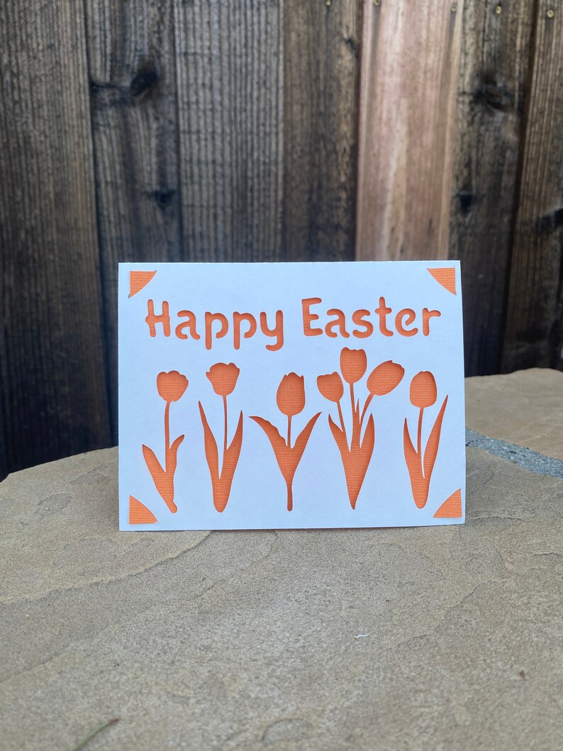 Happy Easter Insert Cutting Card SVG Template File With - Etsy
