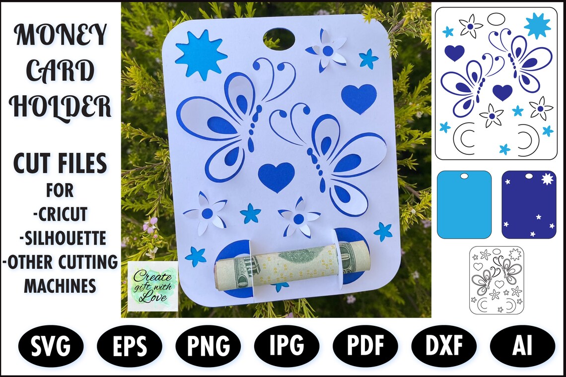 Money Card SVG 6 Pc Gift Holder on Birthday Mini Bundle. - Etsy