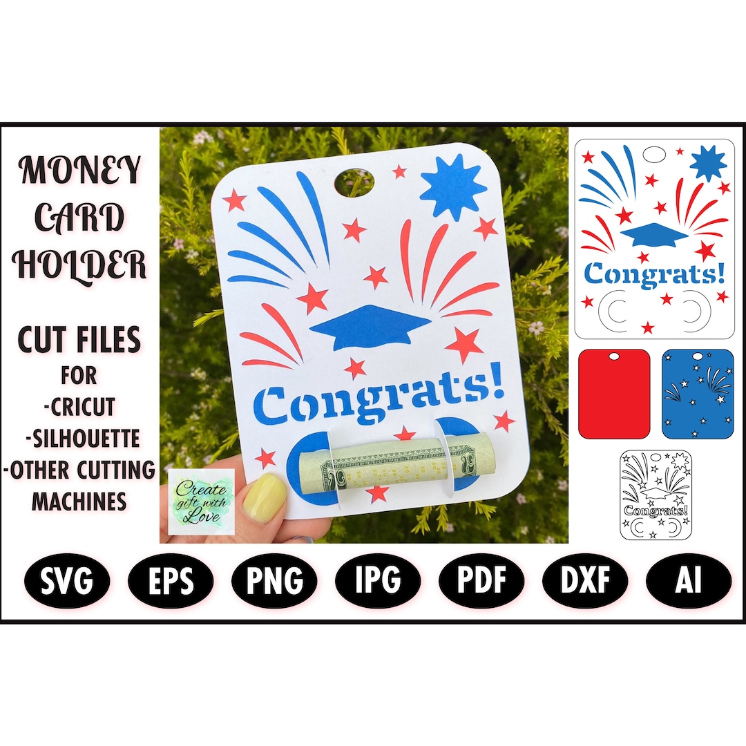 Congrats Money Card Holder SVG. Congratulations Design. Gift Card ...