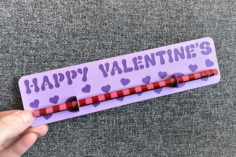 Pencil Holder Valentine Card. Classroom Swapping Cards. Valentine SVG ...