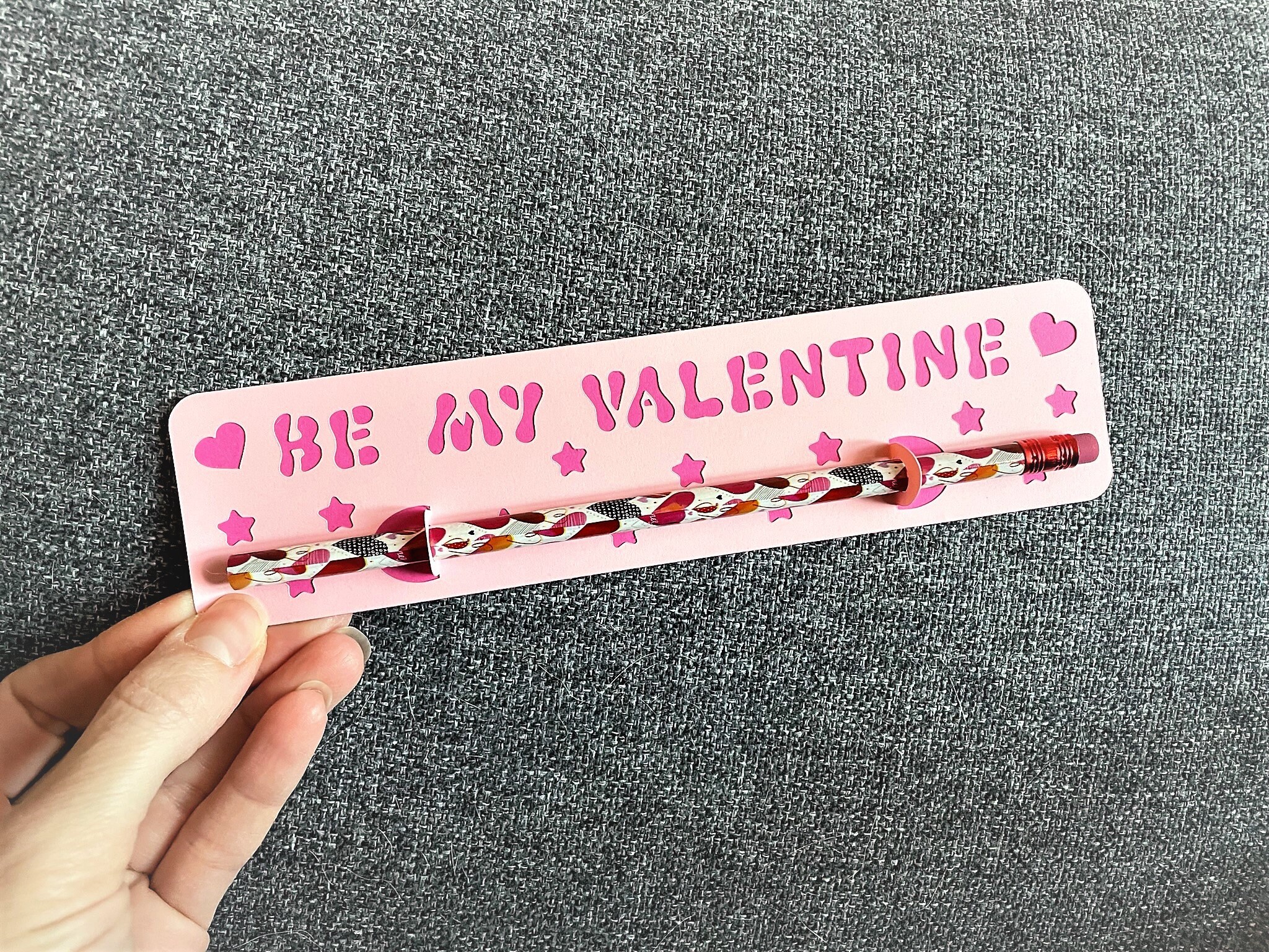 Pencil Holder Valentine Card. Classroom Swapping Cards. Valentine SVG ...