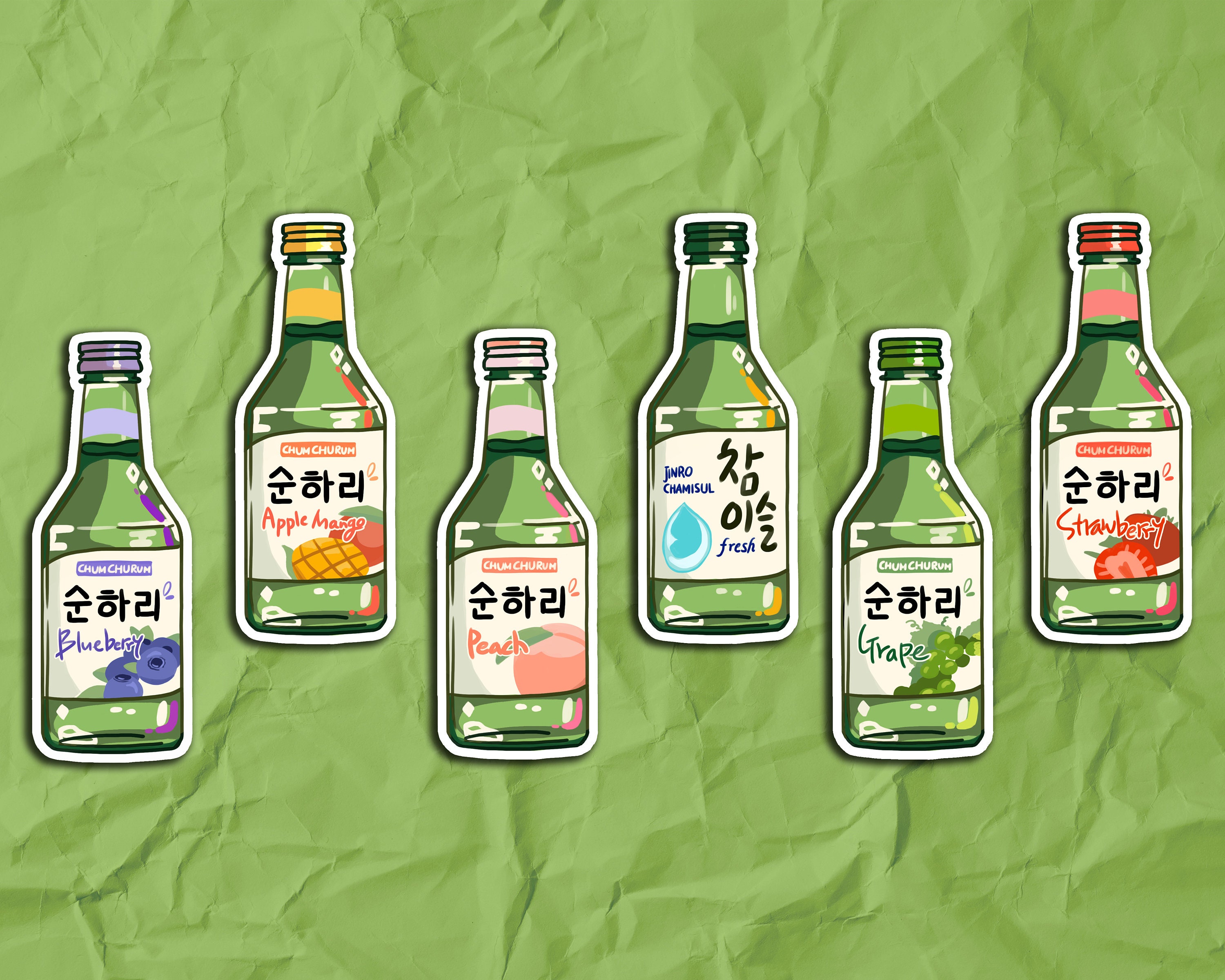 Korean Soju Bottles Vinyl Die-cut Sticker // Korean Drink - Etsy