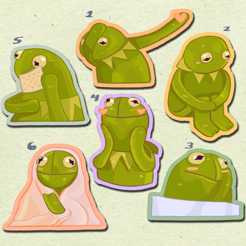 Wholesome Cute Kermit Meme Waterproof Die-cut Vinyl Stickers - Etsy
