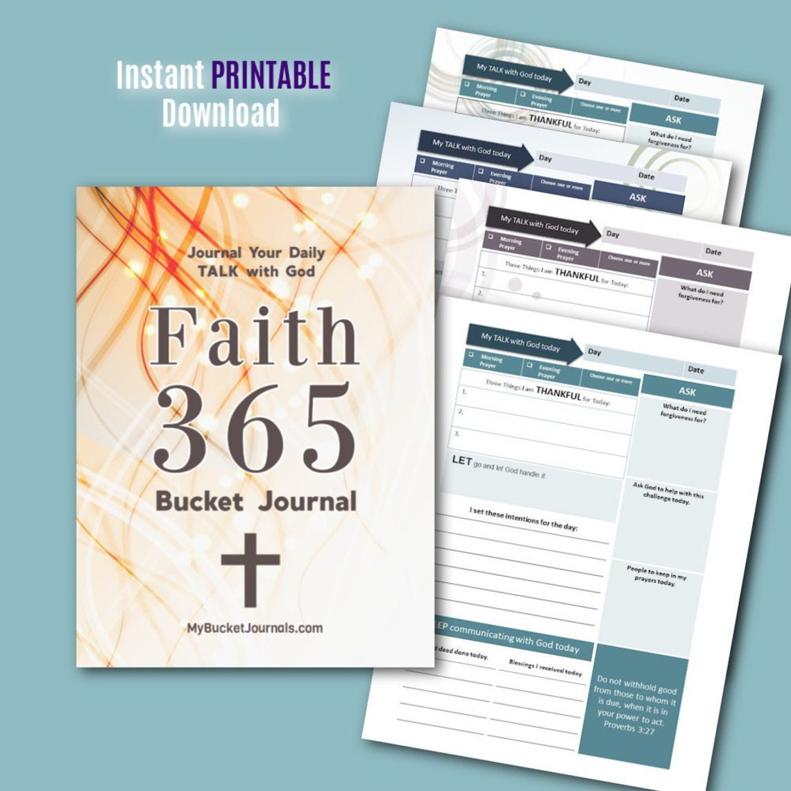 Faith 365 Bucket Journal a Guided Daily Prayer Journal With Bible ...