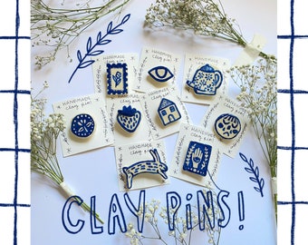 Polymer Clay Pins | Etsy