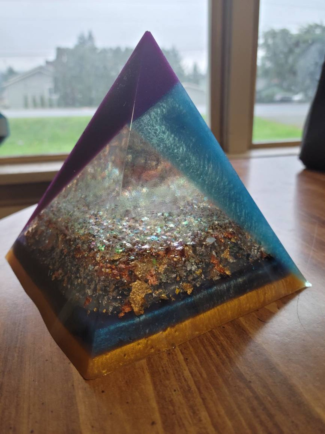 Resin Pyramid, Paper Weight, Desk Decor - Etsy