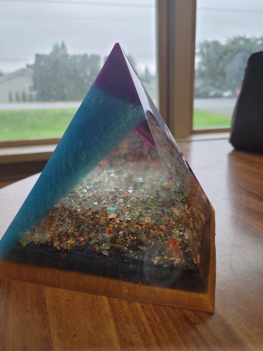 Resin Pyramid, Paper Weight, Desk Decor - Etsy