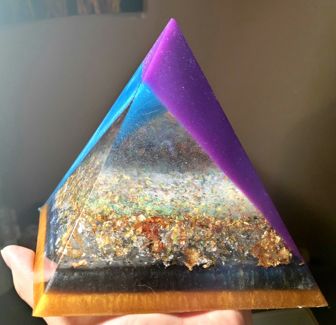 Resin Pyramid, Paper Weight, Desk Decor - Etsy