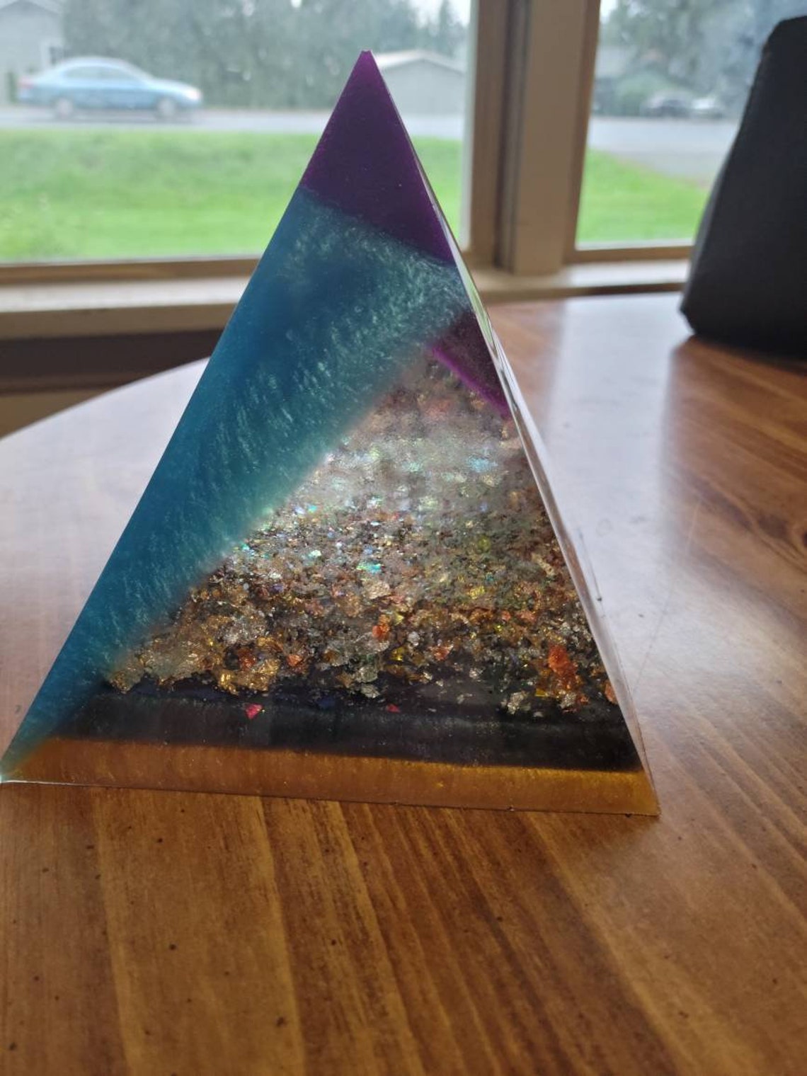 Resin Pyramid, Paper Weight, Desk Decor - Etsy