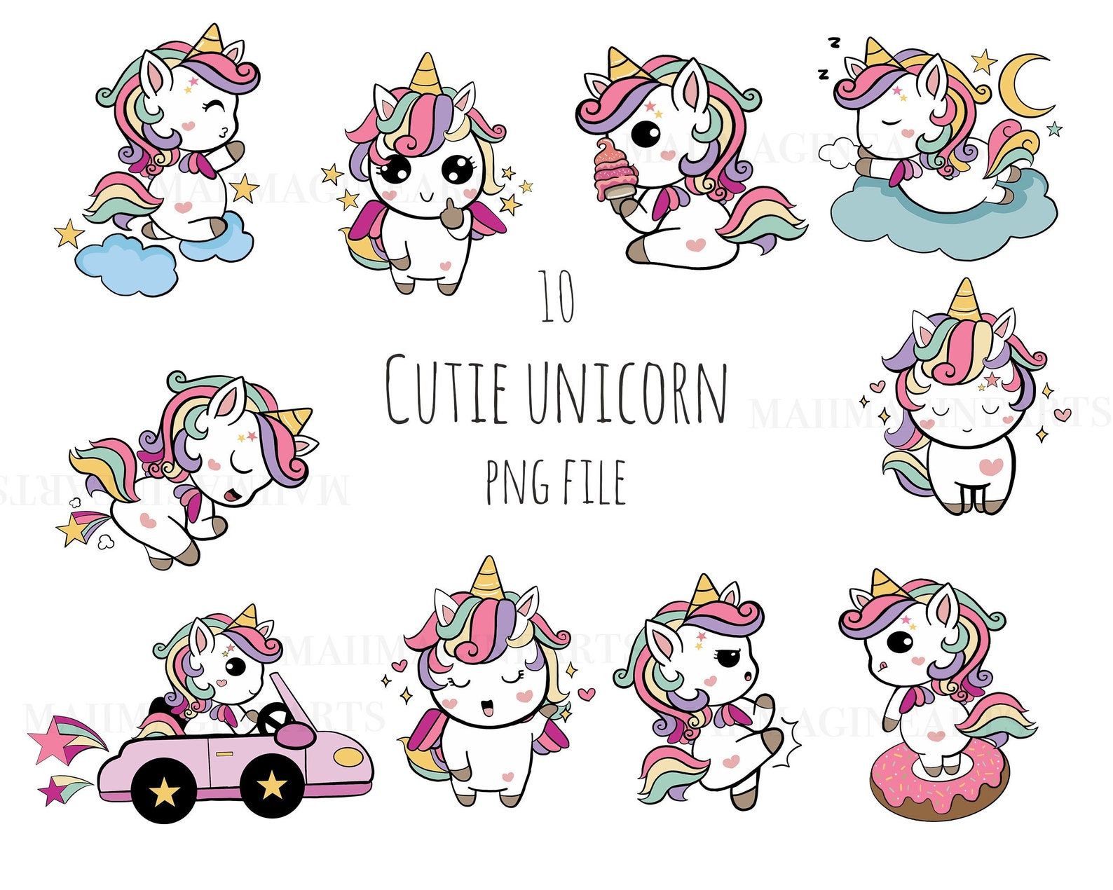 Unicorn PNG, Unicorn Clipart, Cute Unicorn Clipart,digital Download ...