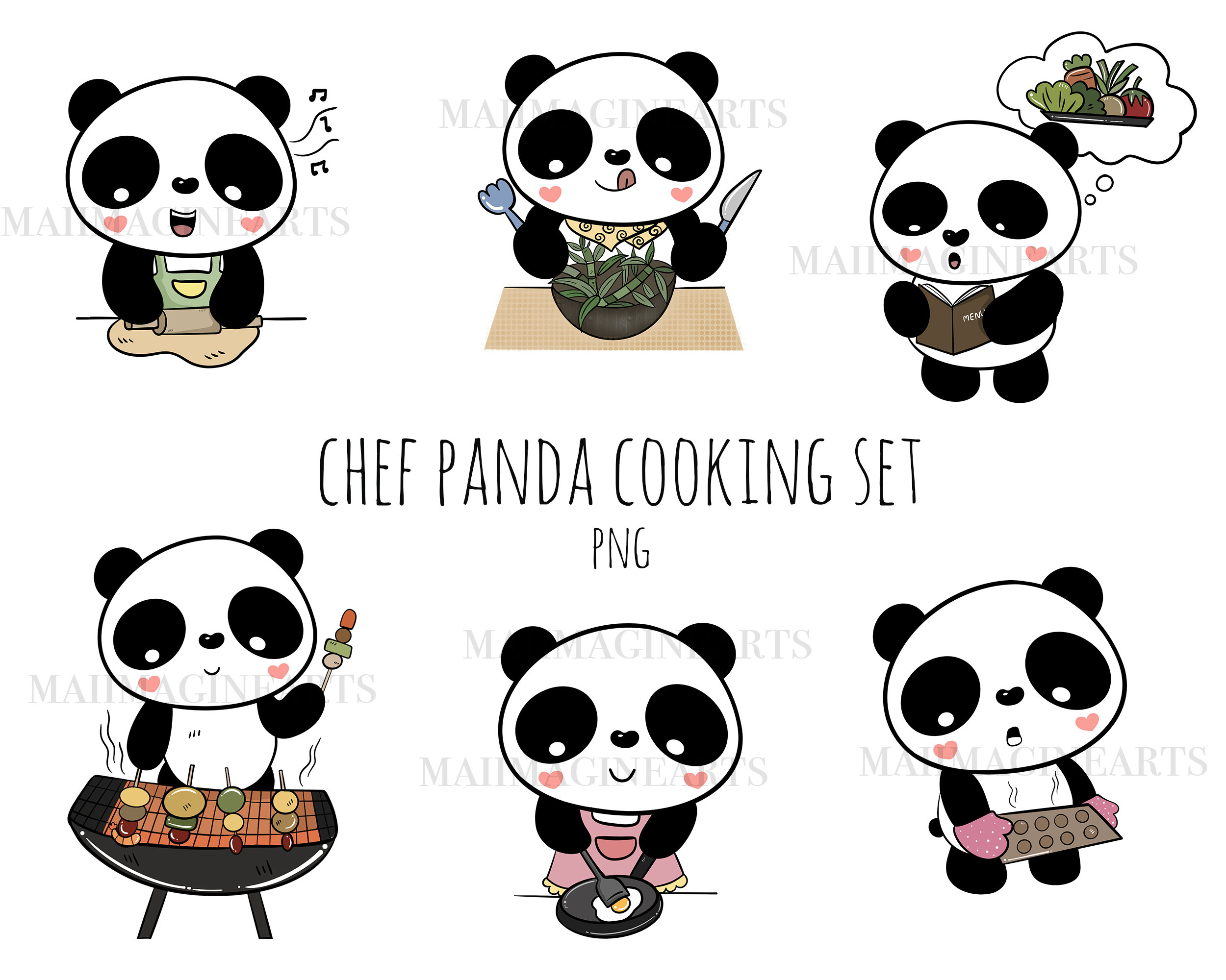 Panda Cooking Set, Panda Bundle, Panda in the Kitchen - Etsy