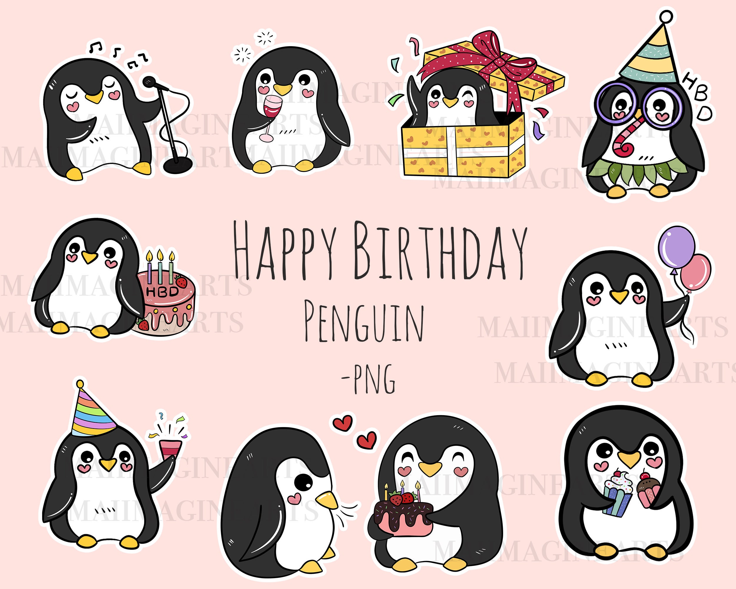 Happy Birthday Penguin Clip Art