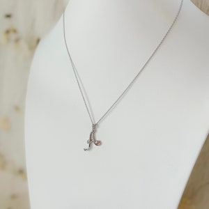 Letter A Necklace, Heart Letter Necklace, 925 Sterling Silver, Initial ...