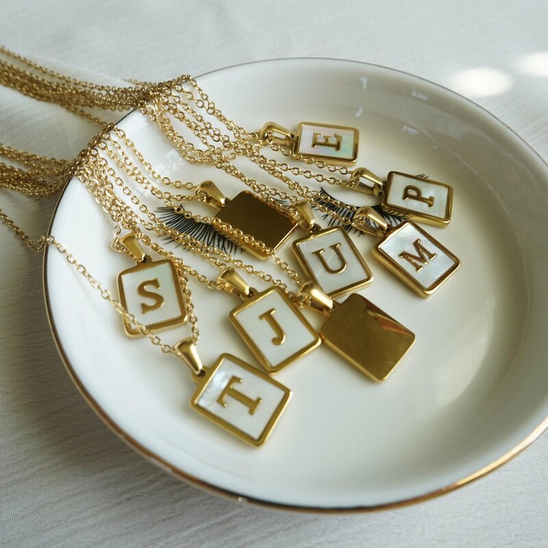 Gold Alphabet Letter Necklace - Etsy