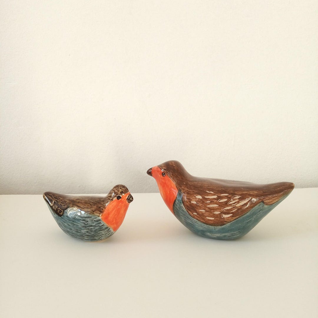 Handmade Ceramic Robin Bird Figurine: Country Garden Decor - Etsy