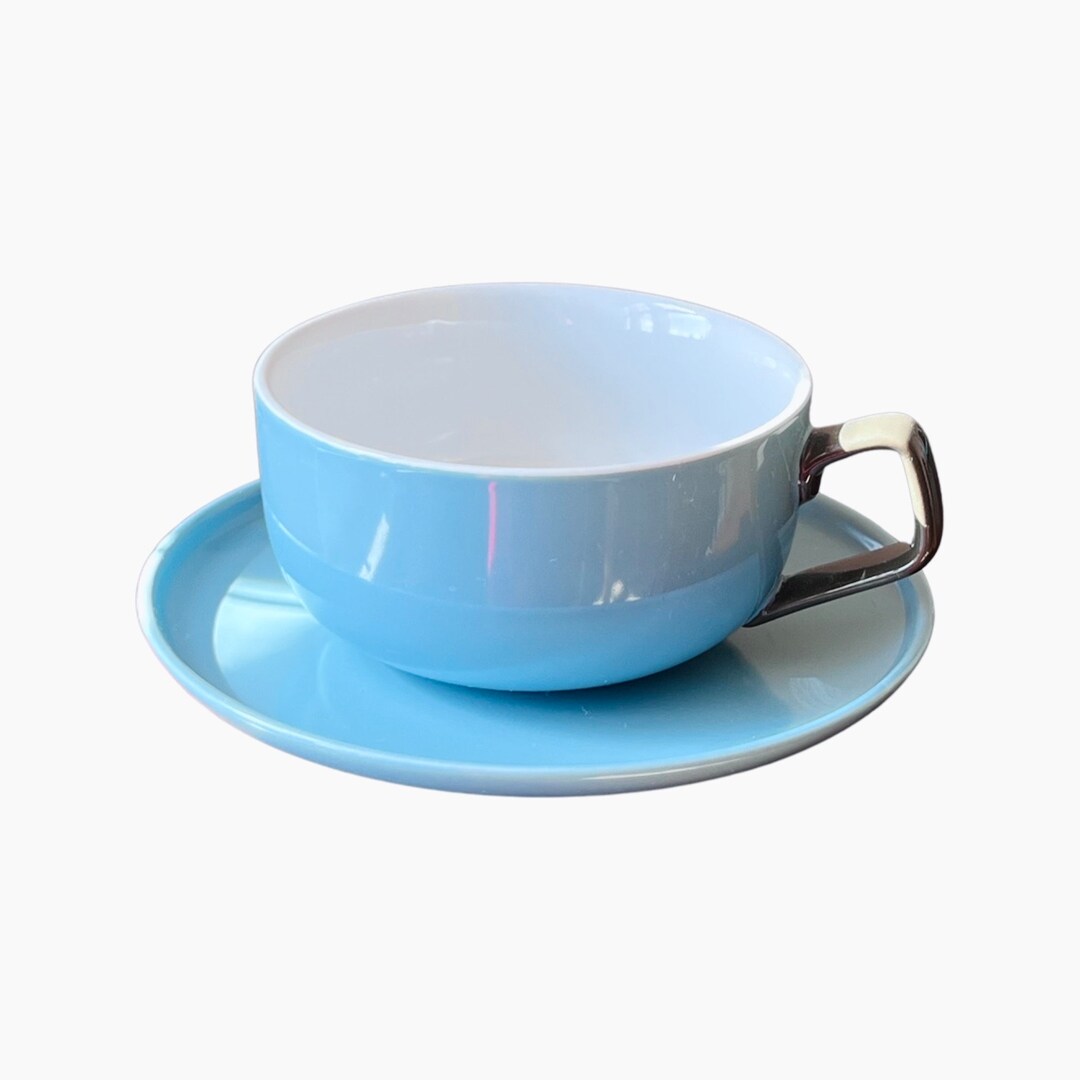 Unique Sky Blue Ceramic Breakfast Tea Cup and Saucer With Dark Army ...