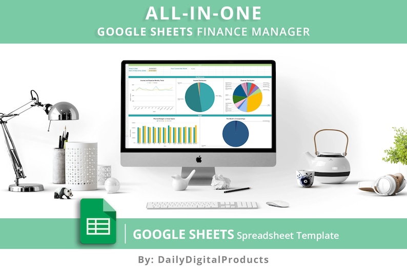 GOOGLE SHEETS Personal Finance Template | Income and Expense Tracker ...