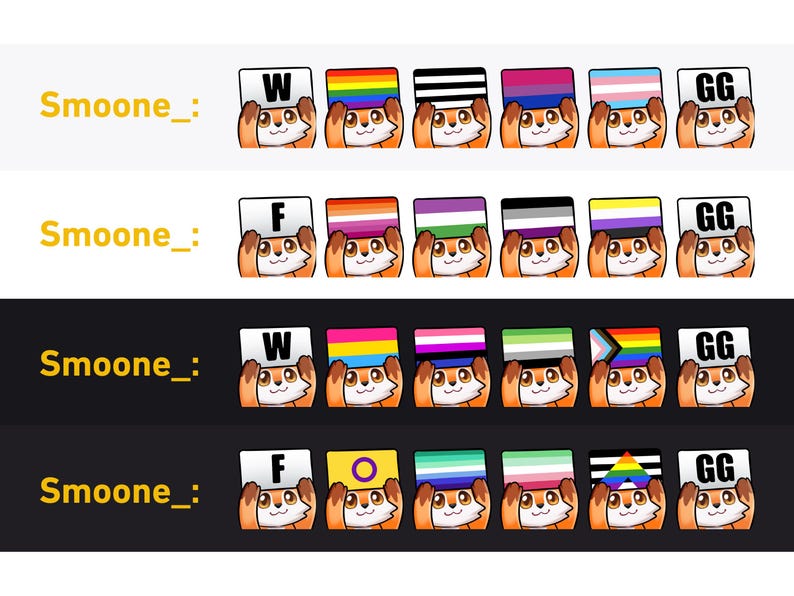 Fox Emote Flags & Text (19) - Twitch / Discord / Youtube - Etsy