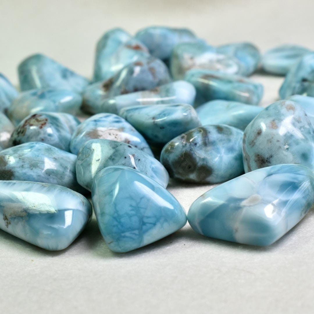 Larimar AA Dolphin Stone Tumbled Stones From Dominican Republic - 1 ...