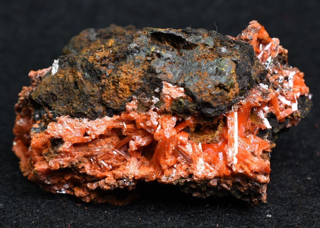 Crocoite Rare Mineral, From Red Lead Mine, Tasmania, Australia - 50 ...