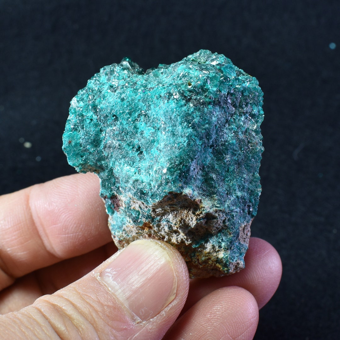 Raw Dioptase on Matrix Specimen Crystal From Namibia - 51 Grams - #02 ...