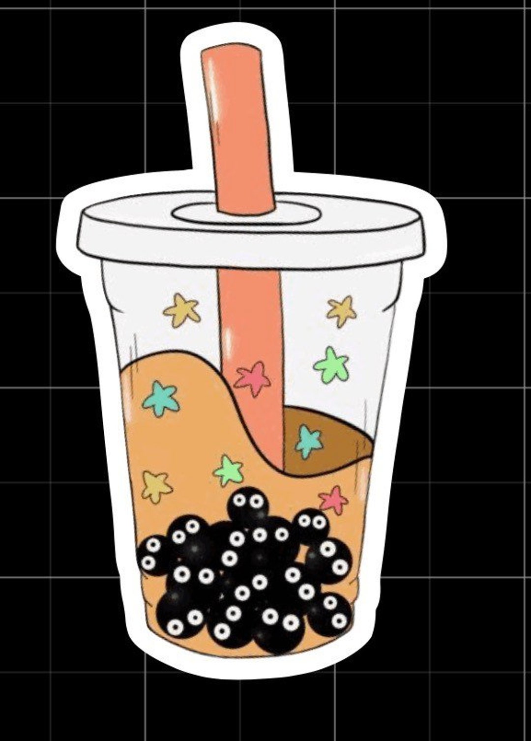 Soot Sprite Coffee Boba Bubble Tea Waterproof Sticker Anime - Etsy