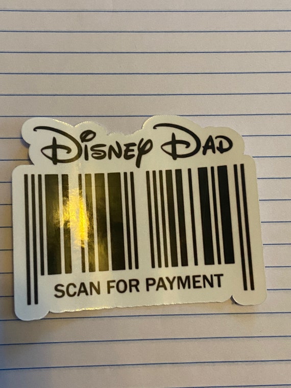 Disney Inspired Disneyland Disney Dad Barcode Scan for Payment - Etsy