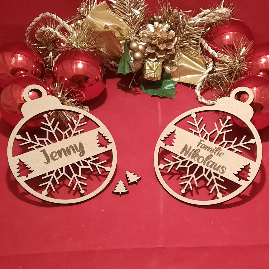Christmas Balls Christmas Tree Decorations Personalized Wooden Name ...