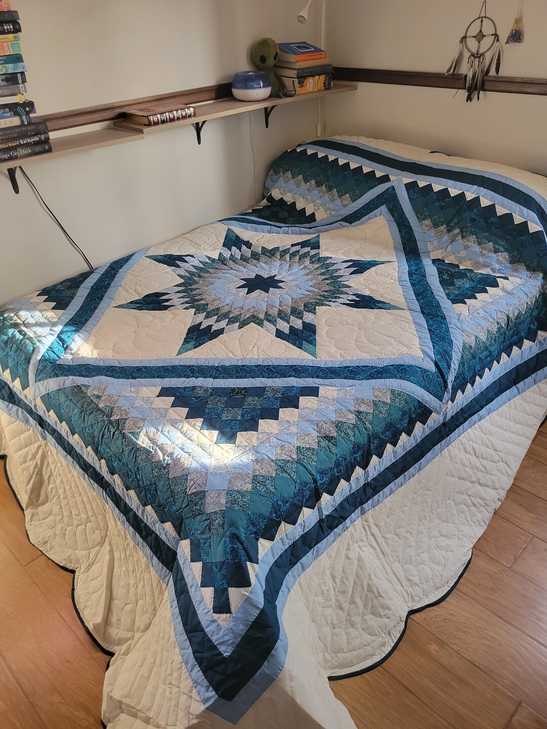 Handmade Blue Chain Star Quilt - Etsy