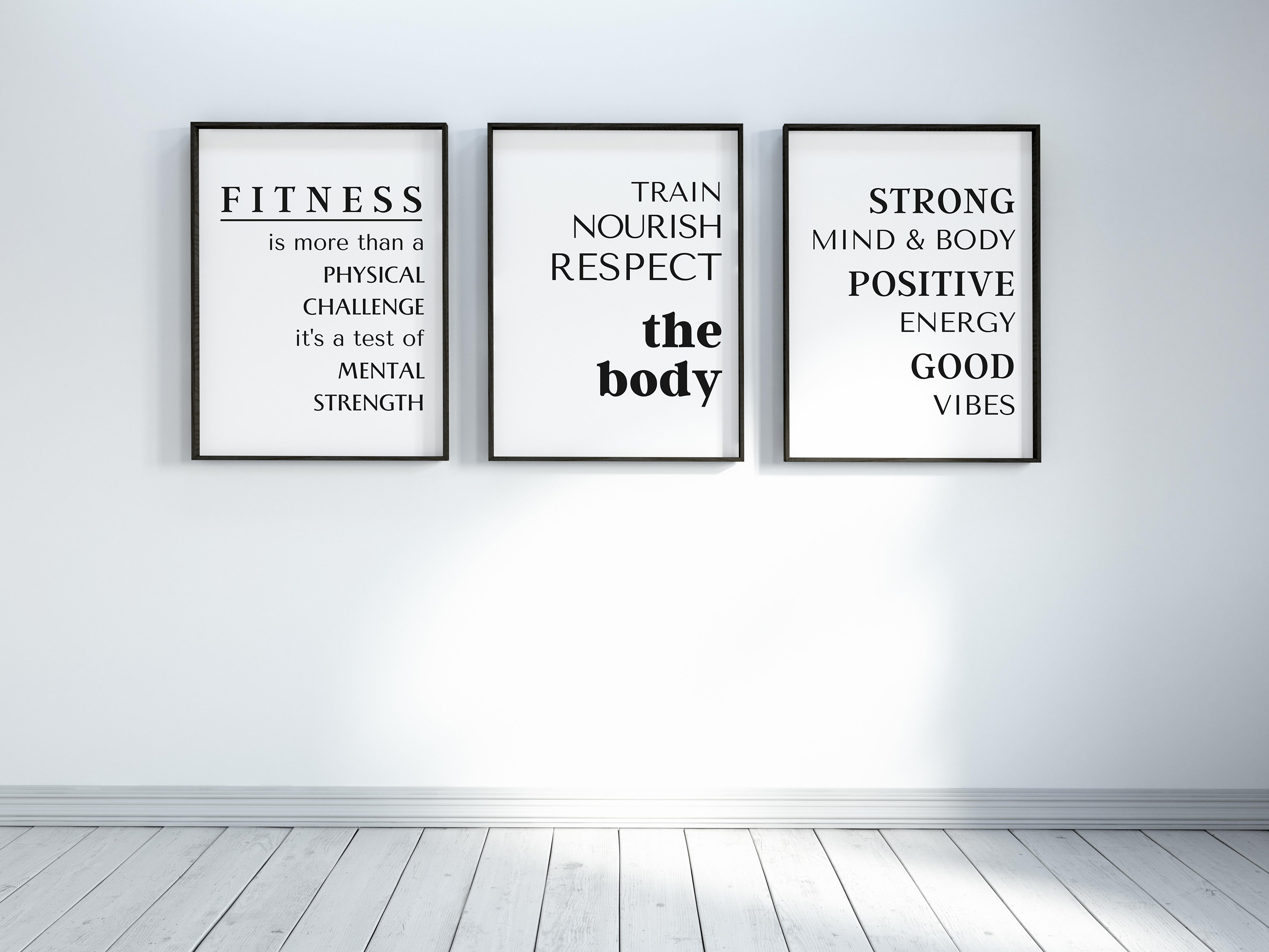 Fitness Poster Home Gym Wall Art Set of 8, Workout Wall Decor, Workout Wall Art, Motivational ...