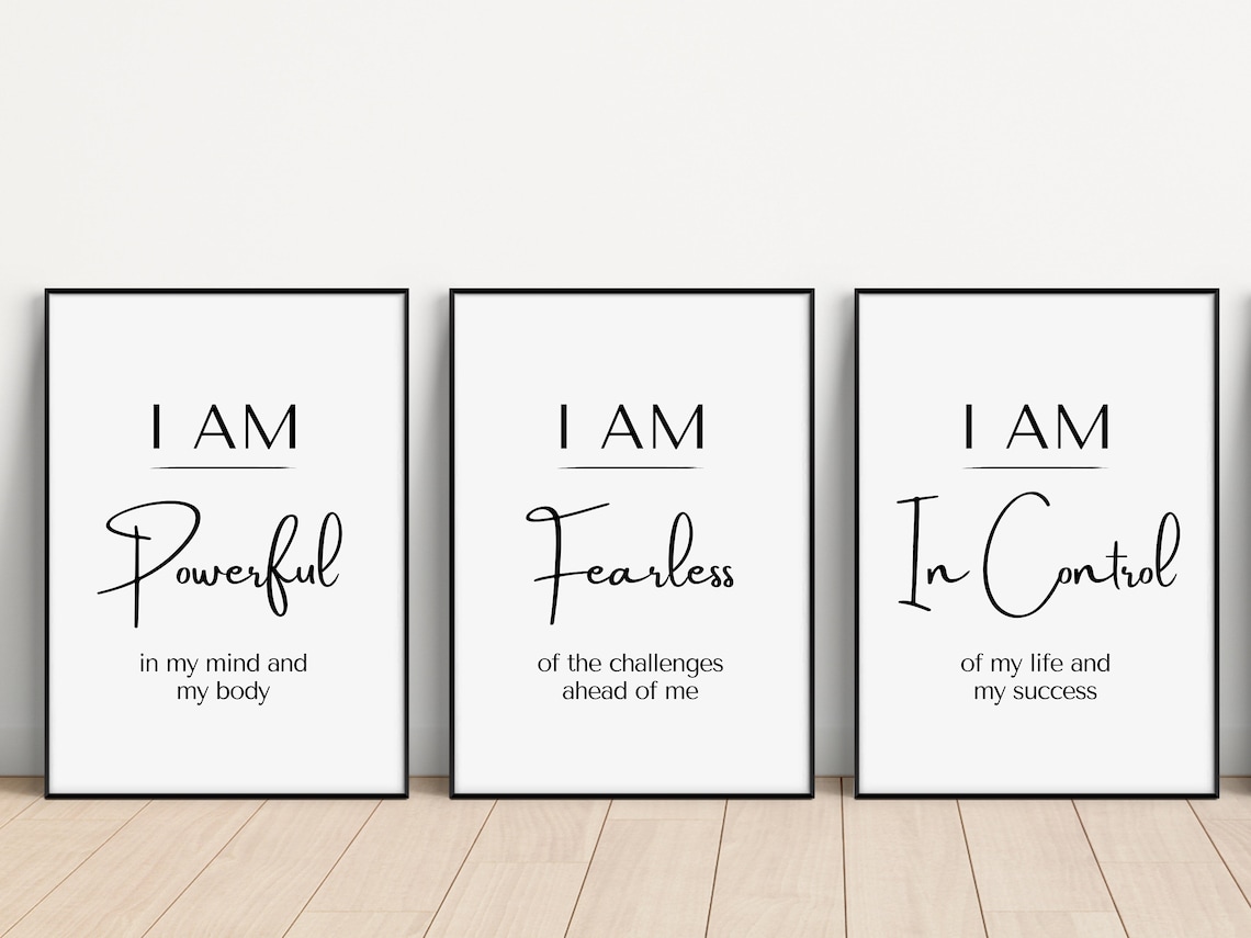 I Am Motivational Wall Art Inspirational Quotes Wall Art - Etsy